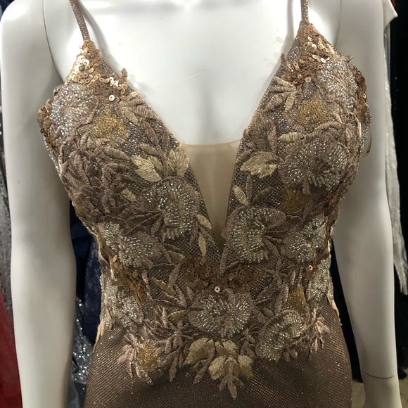 Faviana | Dresses | Faviana Metallic Copper Prom Dress Style S483 ...